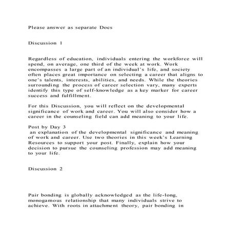 Please answer as separate DocsDiscussion 1Regardless of | PDF