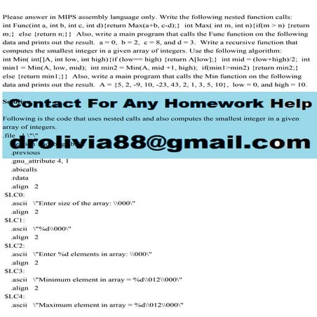 Please Answer In Mips Assembly Language Only Write The Following Nepdf 