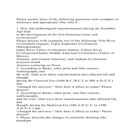 Please answer three of the following questions with examples asn.docx