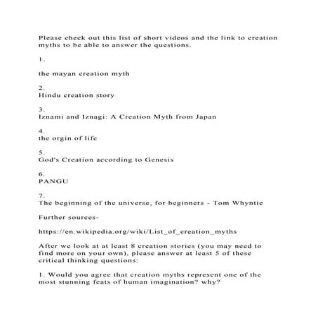 Creation myths | PDF