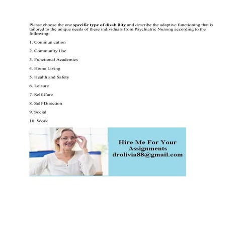 Please choose the one specific type of disability and describe the ada.docx