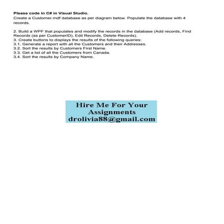 Please code in C in Visual Studio Create a Customermdf da.pdf