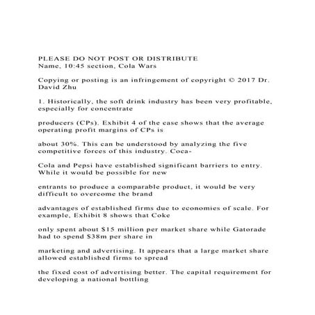 PLEASE DO NOT POST OR DISTRIBUTE Name, 1045 section, Cola W.docx