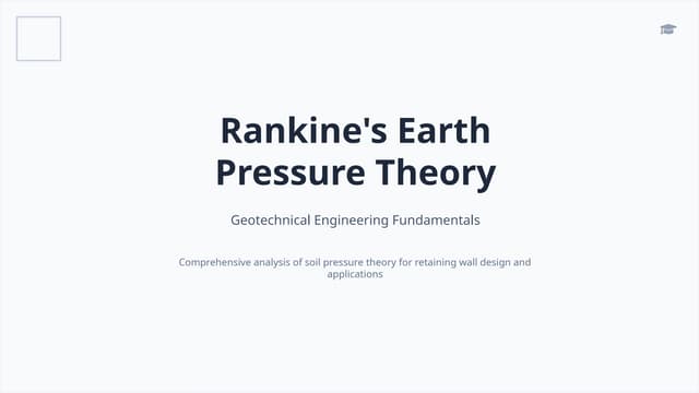 Geotechnical Engineering-II [Lec #23: Rankine Earth Pressure Theory] | PPSX