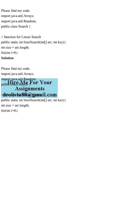 Please find my code.import java.util.Arrays;import java.util.Ran.pdf Please find my code.import java.util.Arrays;import java.util.Ran.pdf