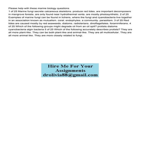 Please help with these marine biology questions 1 of 25 Mari.pdf