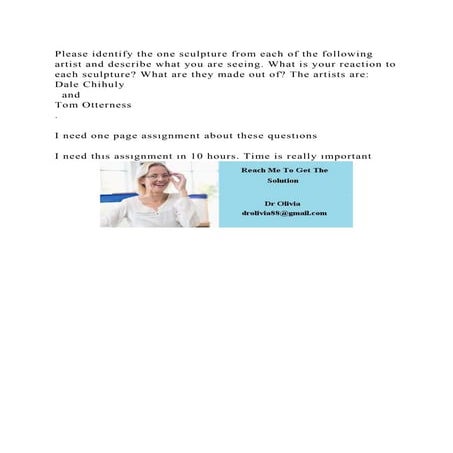 Please identify the one sculpture from each of the following artist .docx