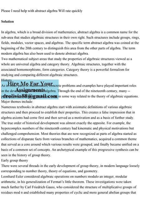 Abstract algebra & its applications | PPTX