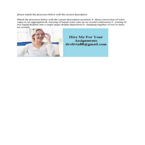 please match the processes below with the correct description Match th.docx