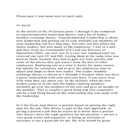 Please post # and name next to each reply #1 davidIn the a.docx