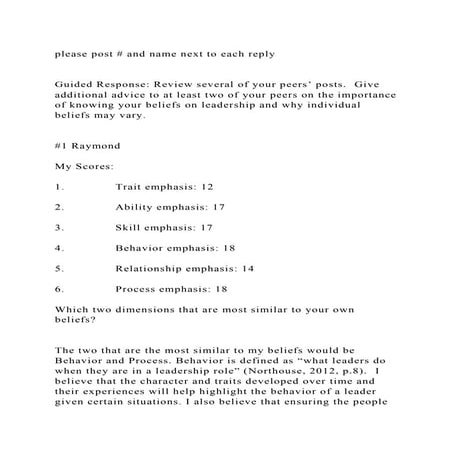 please post # and name next to each replyGuided Response Revi.docx