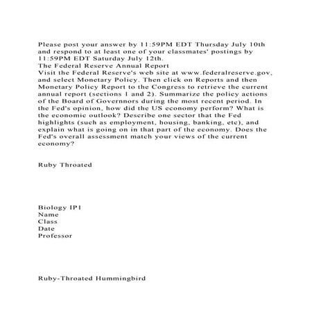 Please post your answer by 1159PM EDT Thursday July 10th and resp.docx