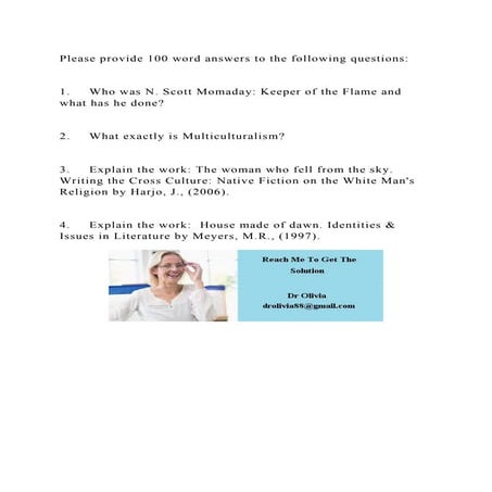 Please provide 100 word answers to the following questions1..docx