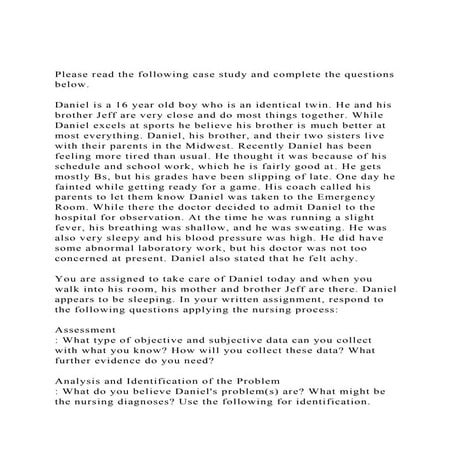 Please read the following case study and complete the questions .docx