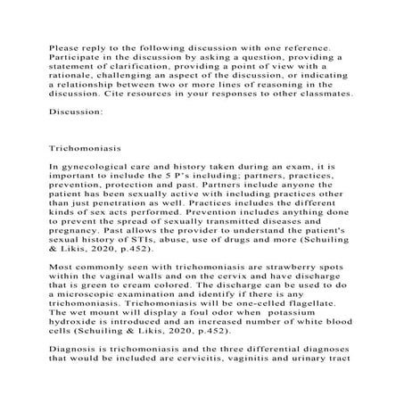 Please reply to the following discussion with one reference. Partici | PDF