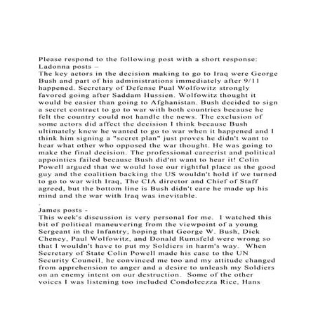 Please respond to the following post with a short responseL.docx