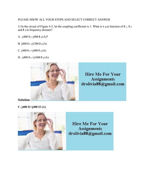 Please Show All Your Steps And Select Correct Answer 1 In The Circuit Docx