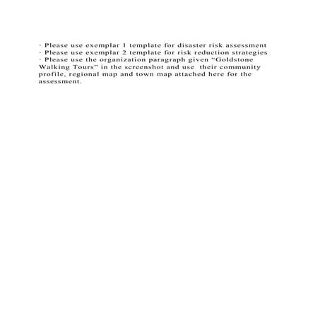 · Please use exemplar 1 template for disaster risk assessment· P.docx ...