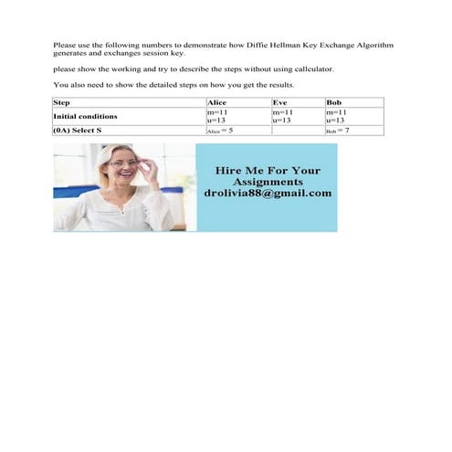 Please use the following numbers to demonstrate how Diffie Hellman Key.pdf