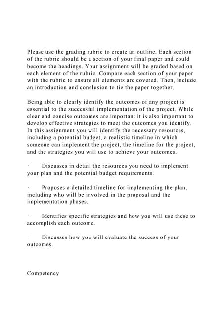 Project proposal rubrics | PDF