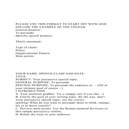 Persuasive Speech Essay Examples | PDF