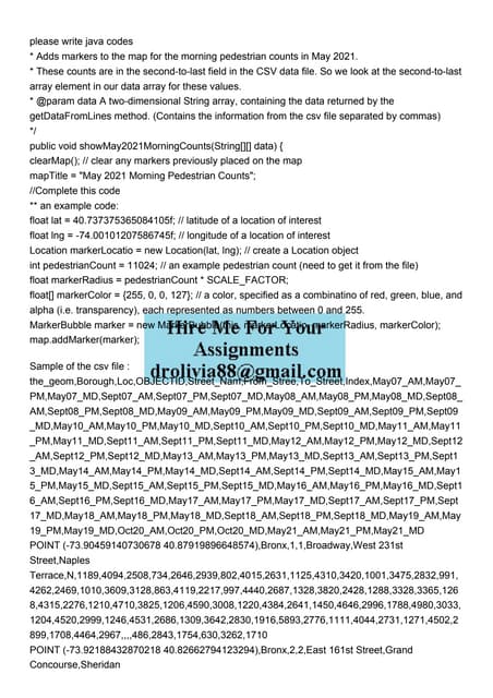 Please Write Java Codes Adds Markers To The Map For The Mopdf 2110