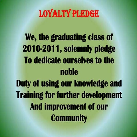 Pledge | PPTX | Graduation | Personal Celebrations & Life Events