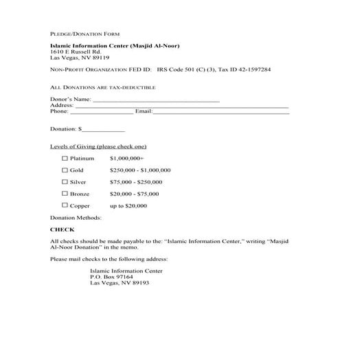 Pledge donation form-iic | DOC