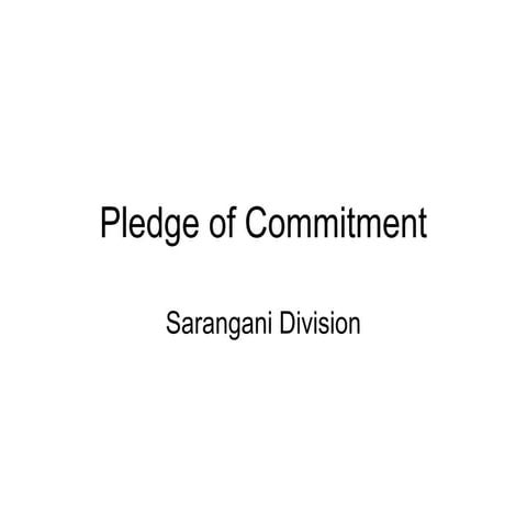Pledge of comitment | PPT