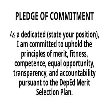 PLEDGE OF COMMITMENT for APPLICATION OF EDUCATION & L&d | PPTX
