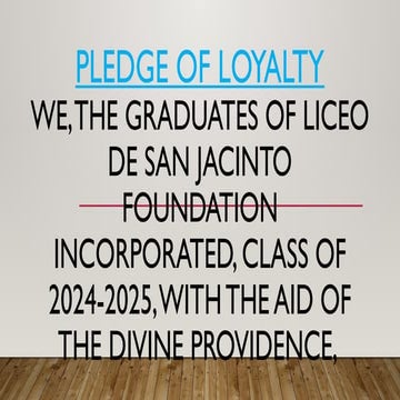 PLEDGE OF LOYALTY of kinder to grade six.pptx
