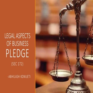 Pledge in Legal Aspects of Business | PPTX