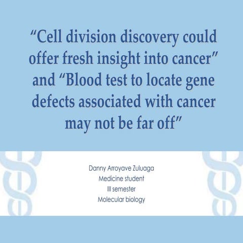 cell division discovery could offer fresh insight into cancer and blood ...