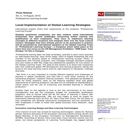 Local Implementation of Global Learning Strategies | PDF