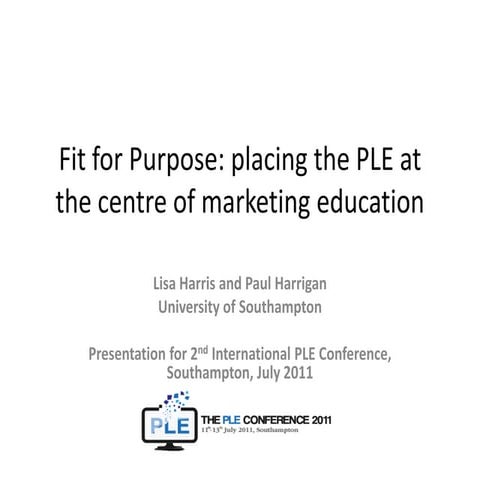 PLE in marketing | PPTX | Education industry | Industries