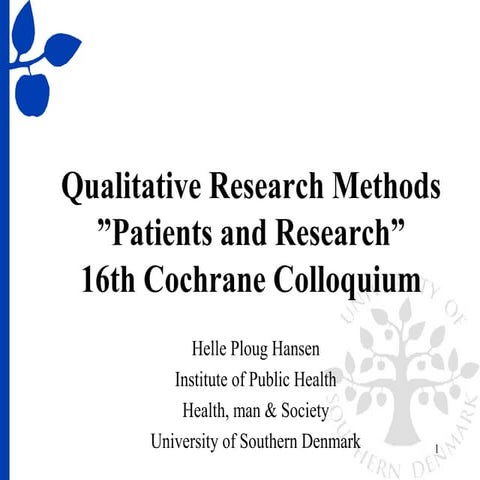 Qualitative research methods | PDF