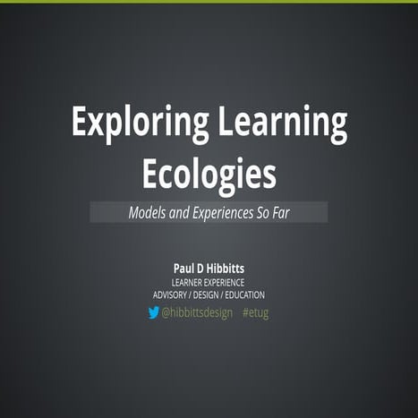 Exploring Learning Ecologies: Models and Experiences So Far | PDF