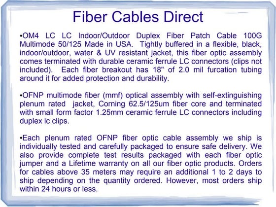 Fiber cables direct edge | PDF