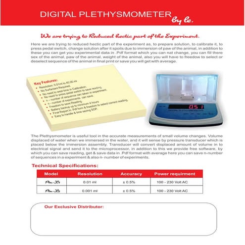 Plethysmometer | PDF