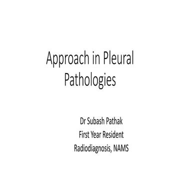 Approach in Pleural pathologies by Dr. Subash Pathak | PPTX