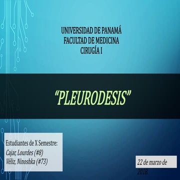 Pleurodesis - UP | PPTX