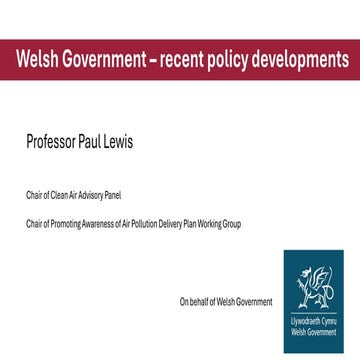 14:15 Welsh Government – Recent Policy Developments (P Lewis) | PDF