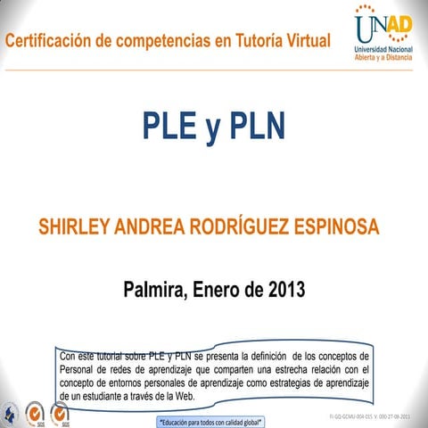 El ple y el pln como entorno de aprendizaje | PPT