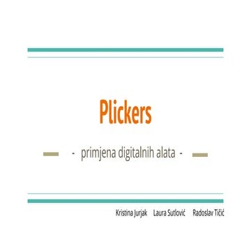 Plickers - primjena digitalnih alata - | PDF