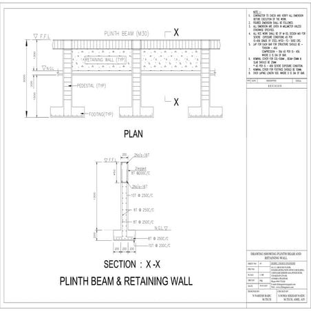 PLINTH BEAM and retaining wall details w | PDF