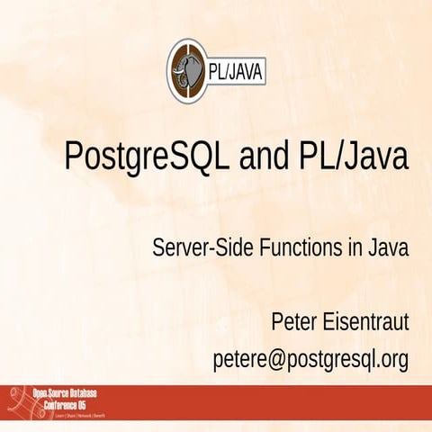 Postgresql And Pljava Ppt