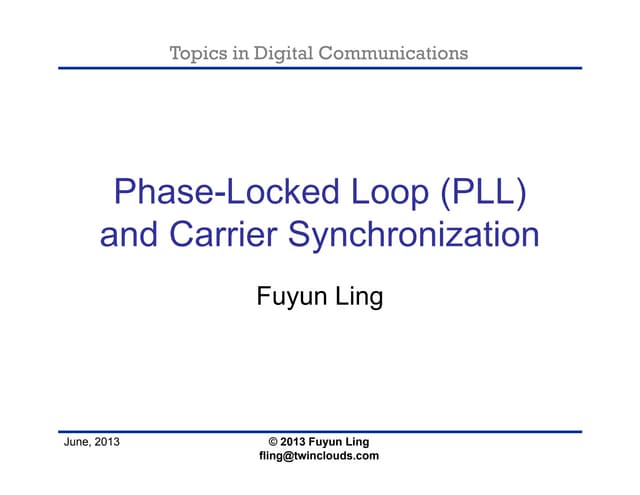 Phase Locked Loop (PLL) | PPTX