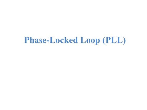 Phase Locked Loop Pll Pptx Digital Audio Computer Software And