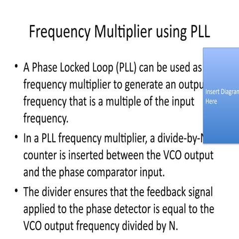 Phase Locked Loop (PLL) is a closed loop control system used to ...
