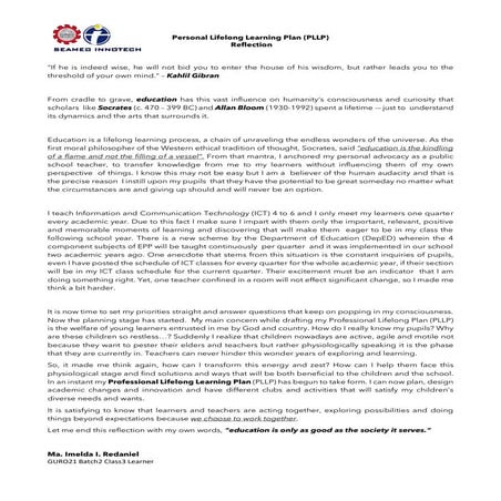 PLLP Reflection Paper | PDF